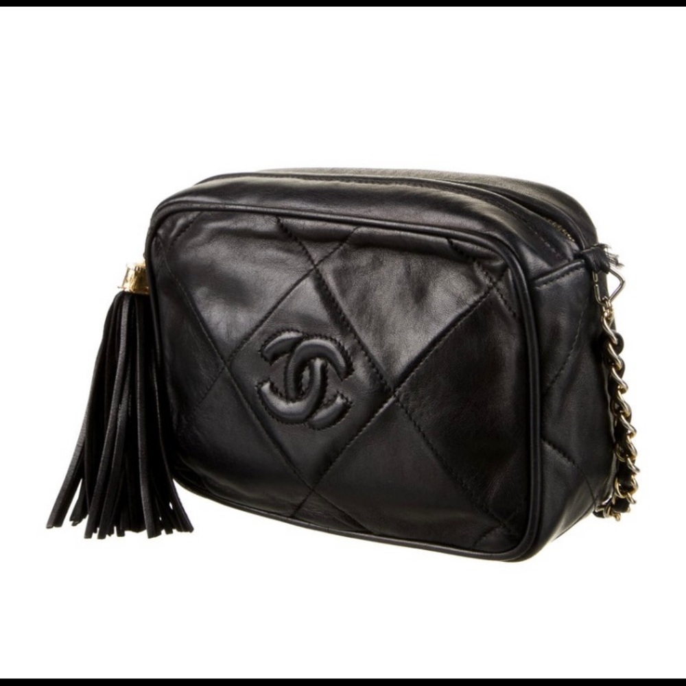 Vintage Quilted Cc Chanel Camera Bag - Gem